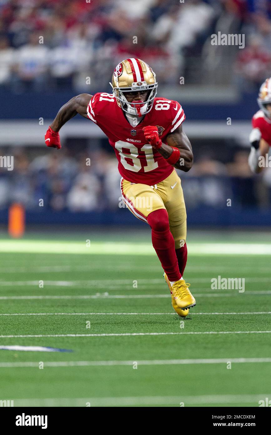 San Francisco 49ers wide receiver Trent Sherfield (81) is seen during a ...