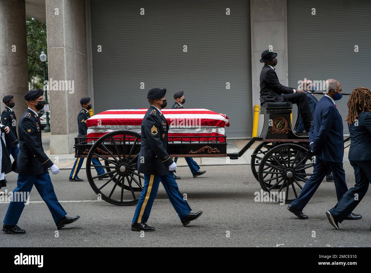 A second line takes place after a memorial service at The National ...