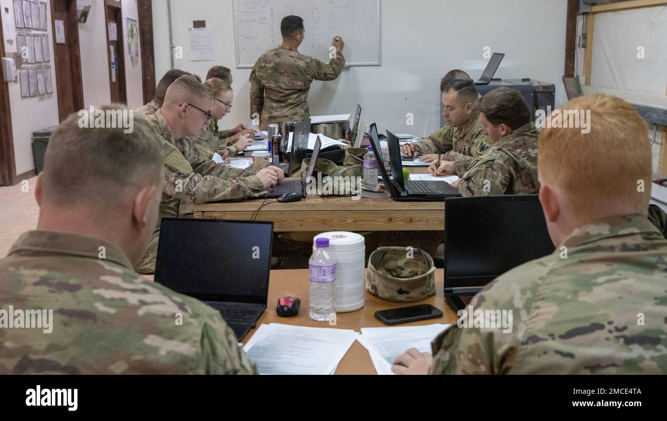 U.S. Soldiers attend an advanced manufacturing seminar at Camp Buehring ...