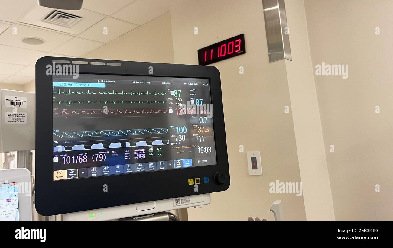 Hospital Monitors electrocardiogram pulse blood pressure anesthesia ...