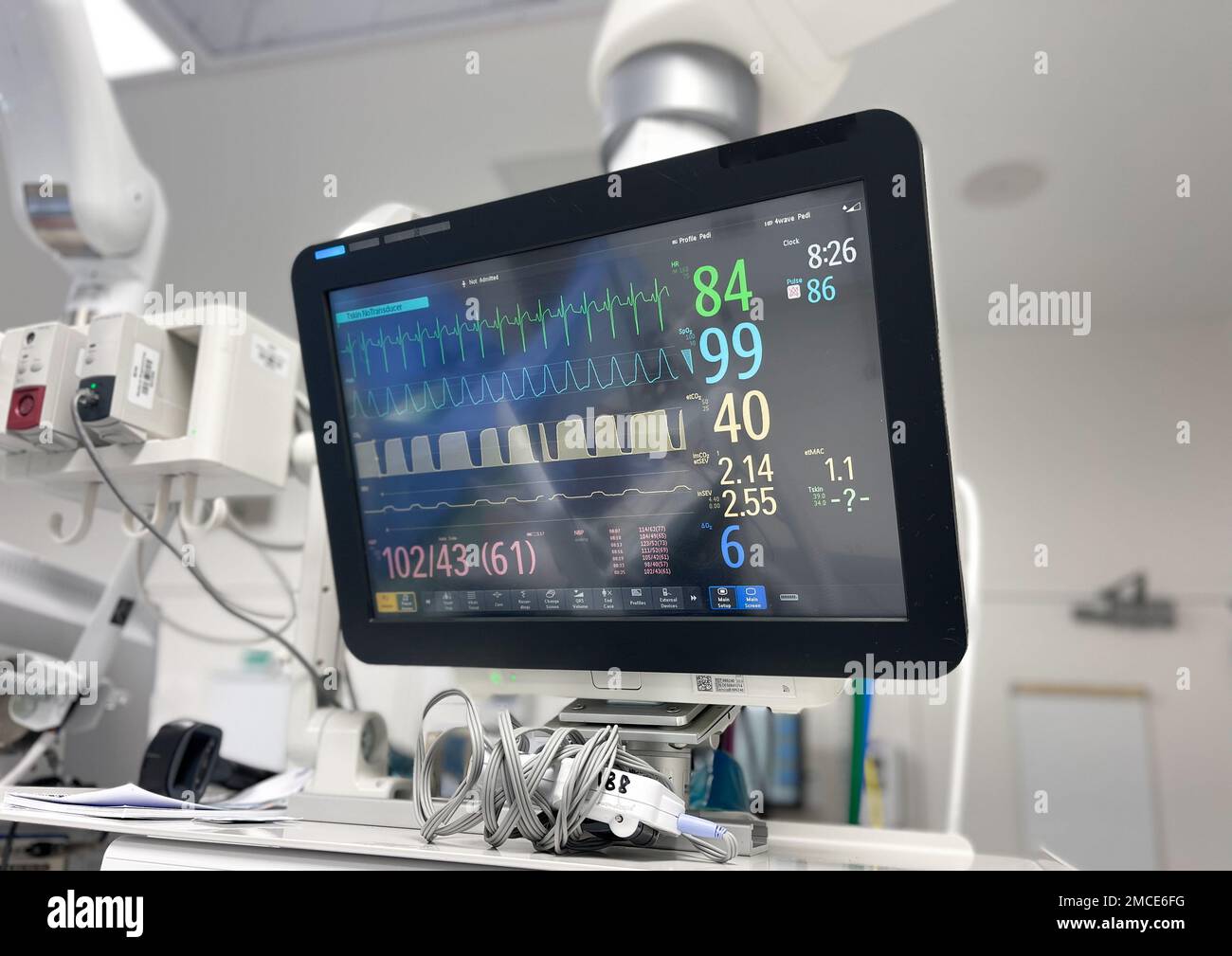 Hospital Monitors electrocardiogram pulse blood pressure anesthesia ...