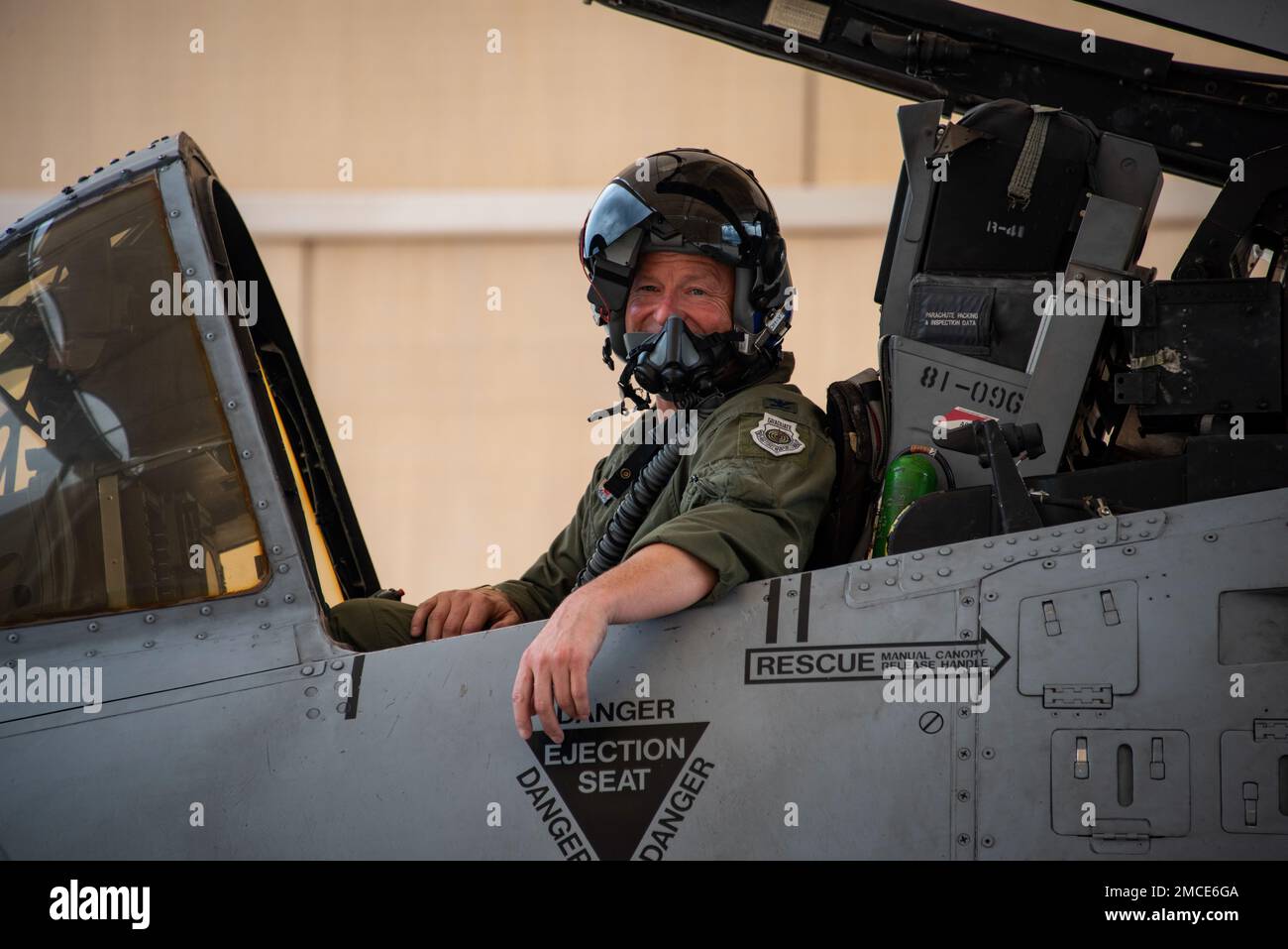 U.S. Air Force Col. Joseph Turnham, 355th Wing commander, sits in an A ...