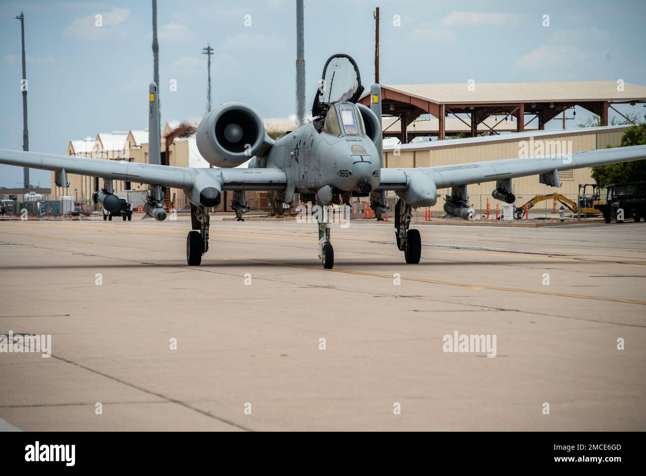 U.S. Air Force Col. Joseph Turnham, 355th Wing commander, taxis in an A ...
