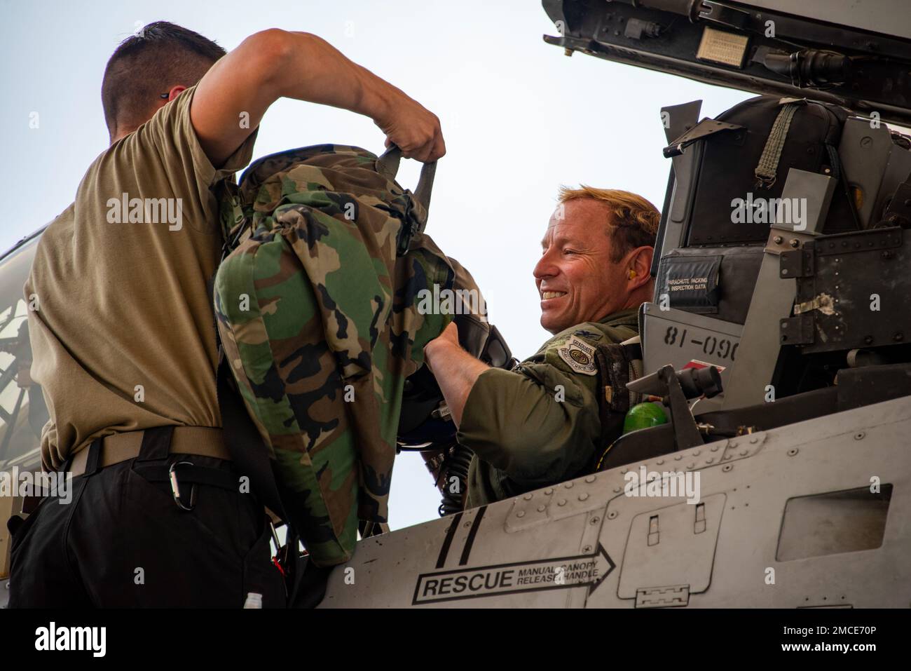 U.S. Air Force Col. Joseph Turnham, 355th Wing commander, enteracts ...