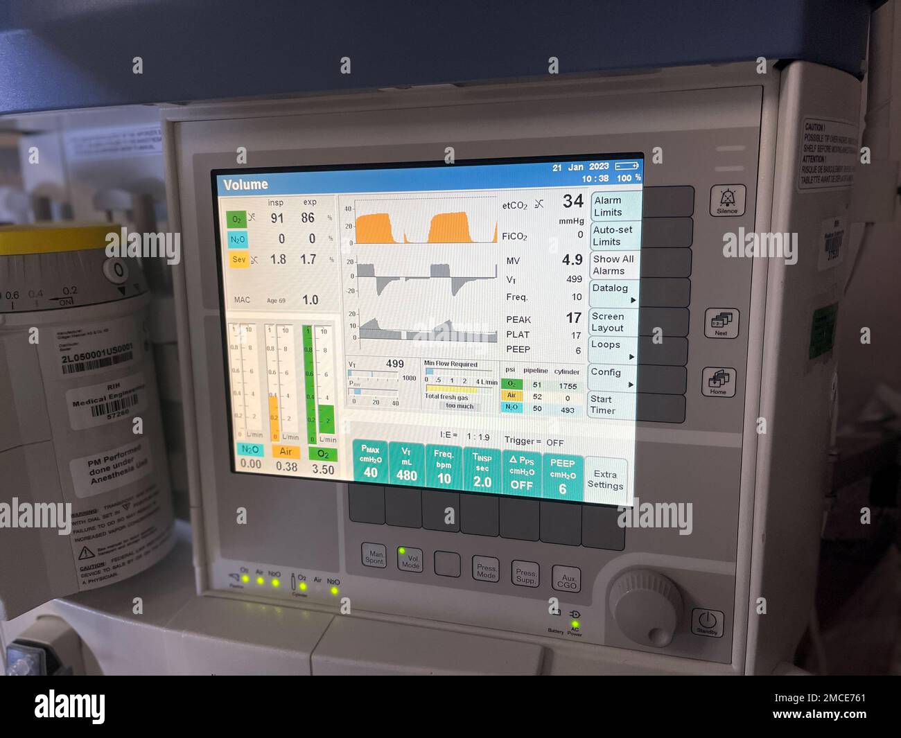 Hospital Monitors electrocardiogram pulse blood pressure anesthesia ...