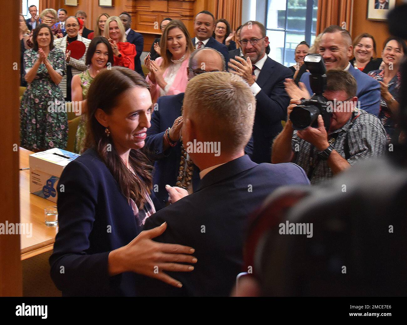 New Zealand Prime Minister Jacinda Ardern and incoming Labour leader ...