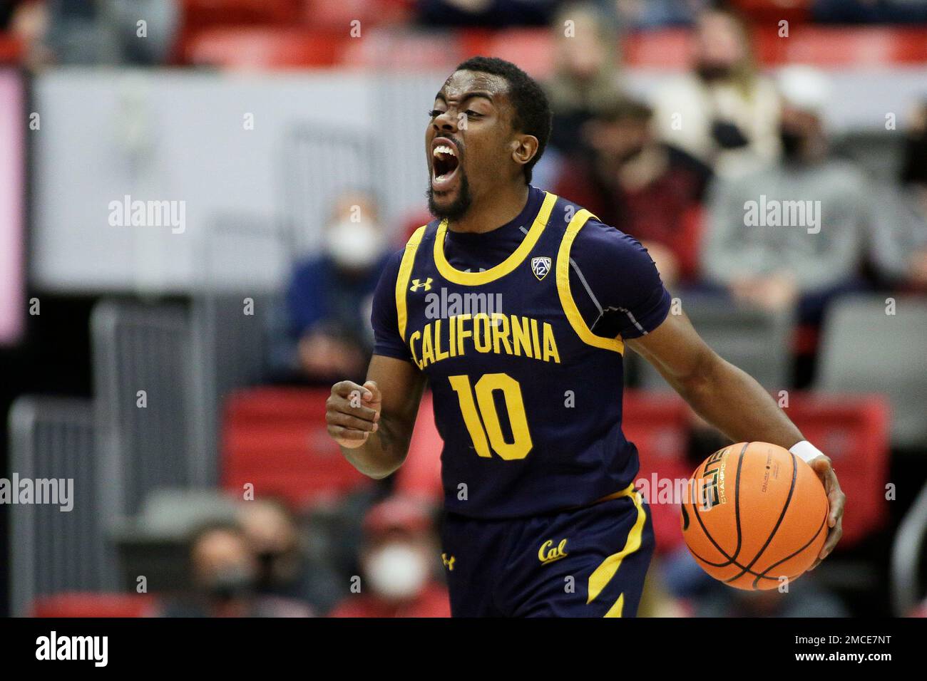 California guard Makale Foreman controls the ball during the first half ...