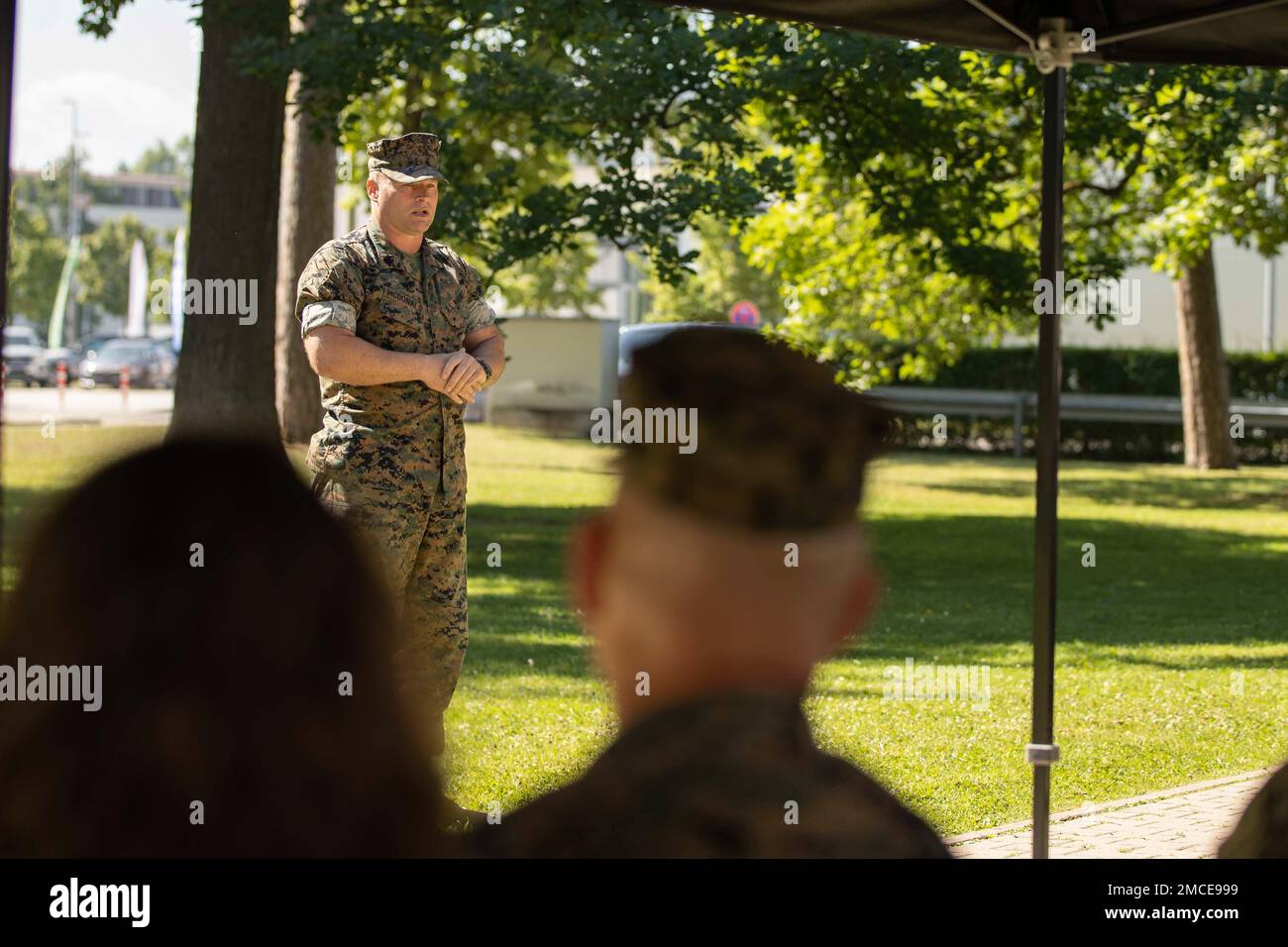 U.S. Marine Corps Sgt. Maj. Aaron G. McDonald, outgoing sergeant major ...
