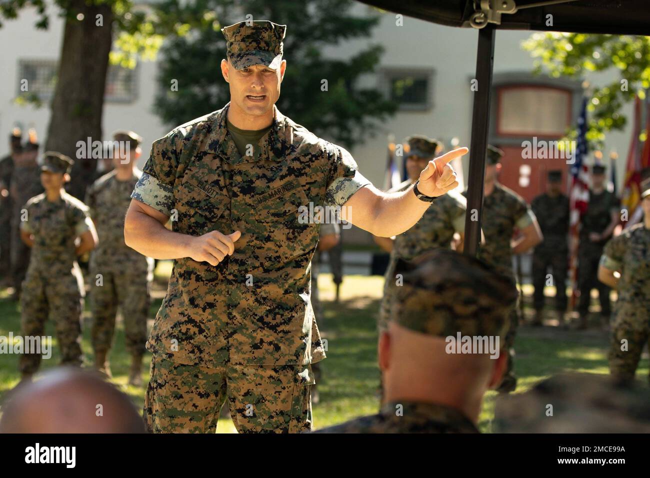 U.S. Marine Corps Sgt. Maj. David M. Elliott, incoming sergeant major ...