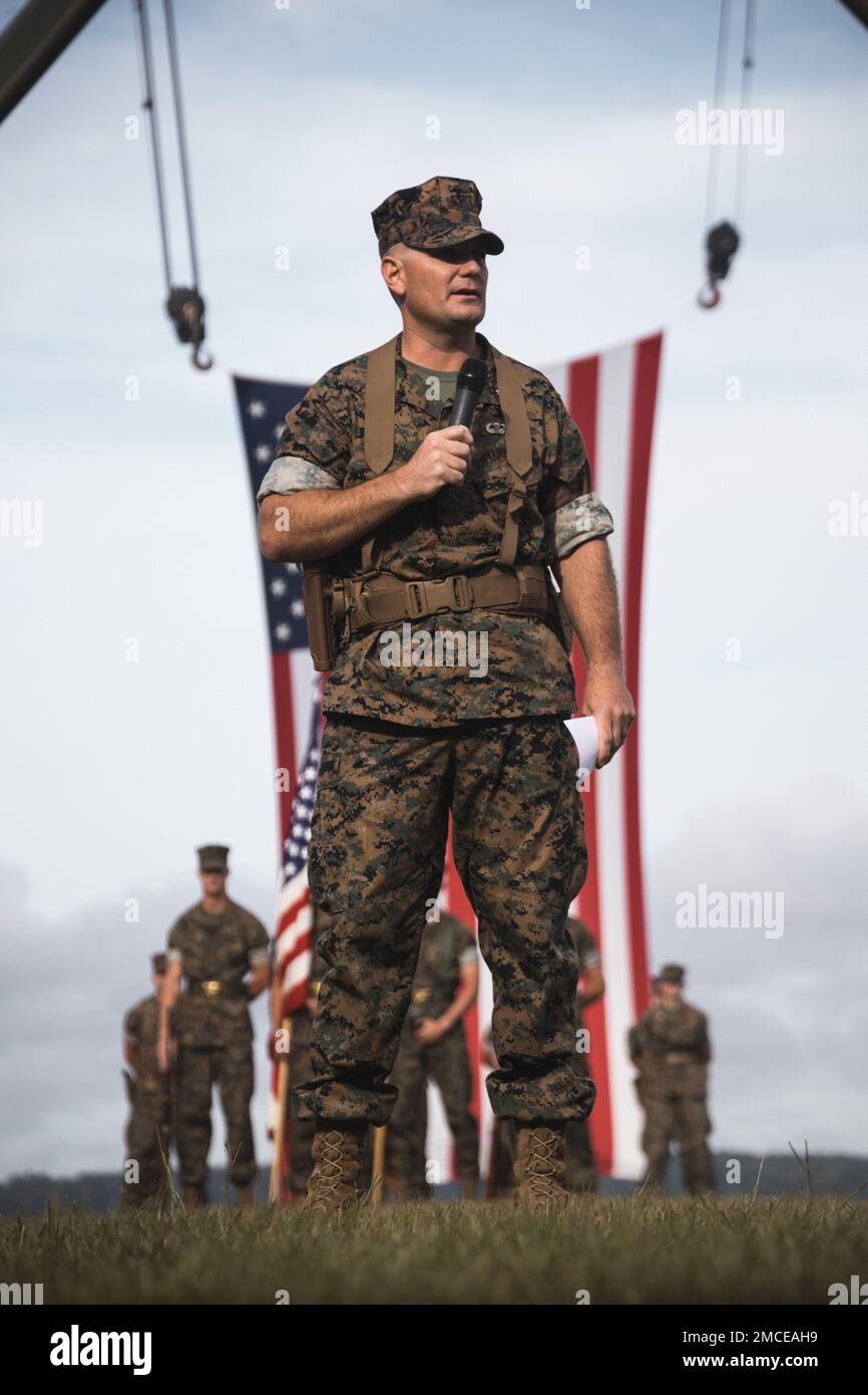U.S. Marine Corps Lt. Col. Randall D. White, the outgoing commanding ...