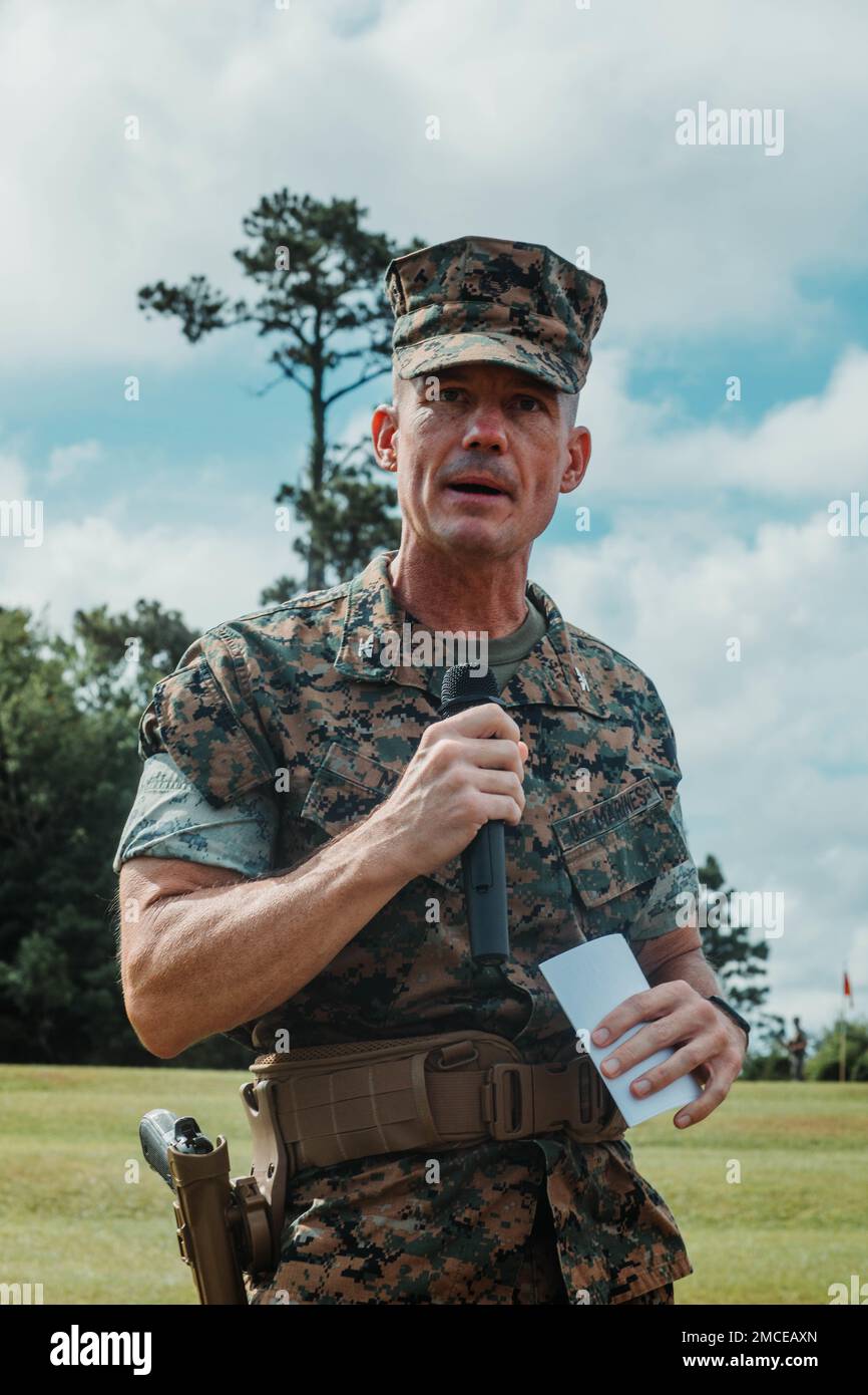 U.S. Marine Corps Col. David H. Mills, the commanding officer of Combat Logistics Regiment 2 ...