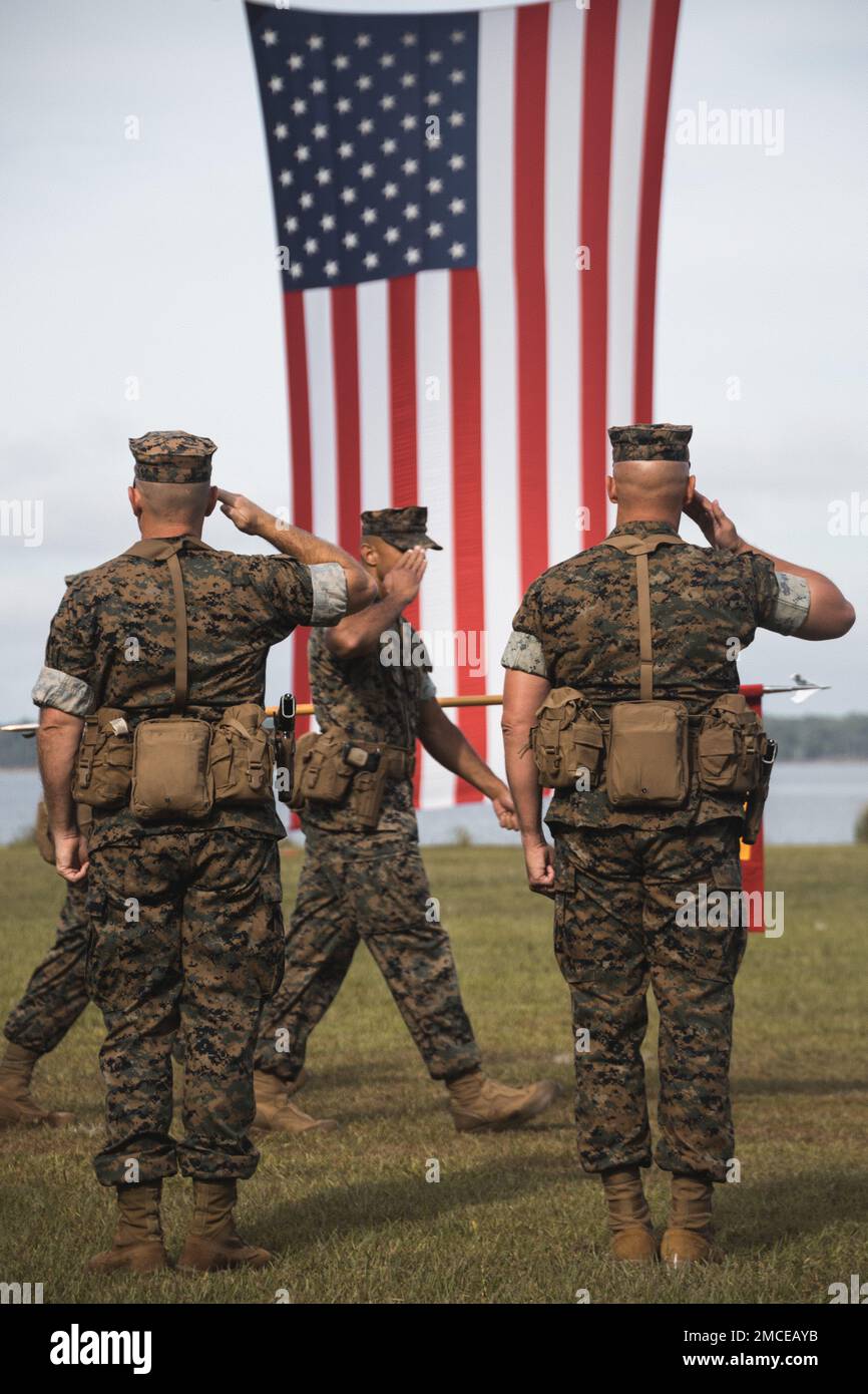 U.S. Marine Corps Lt. Col. Randall D. White, the outgoing commanding ...