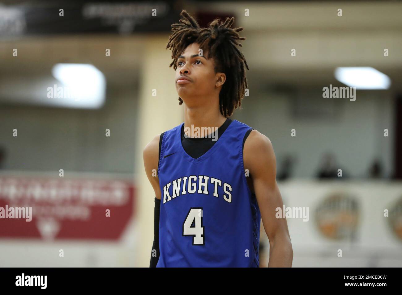 Gil St. Bernard's Naasir Cunningham #4 is seen against Simeon Academy ...