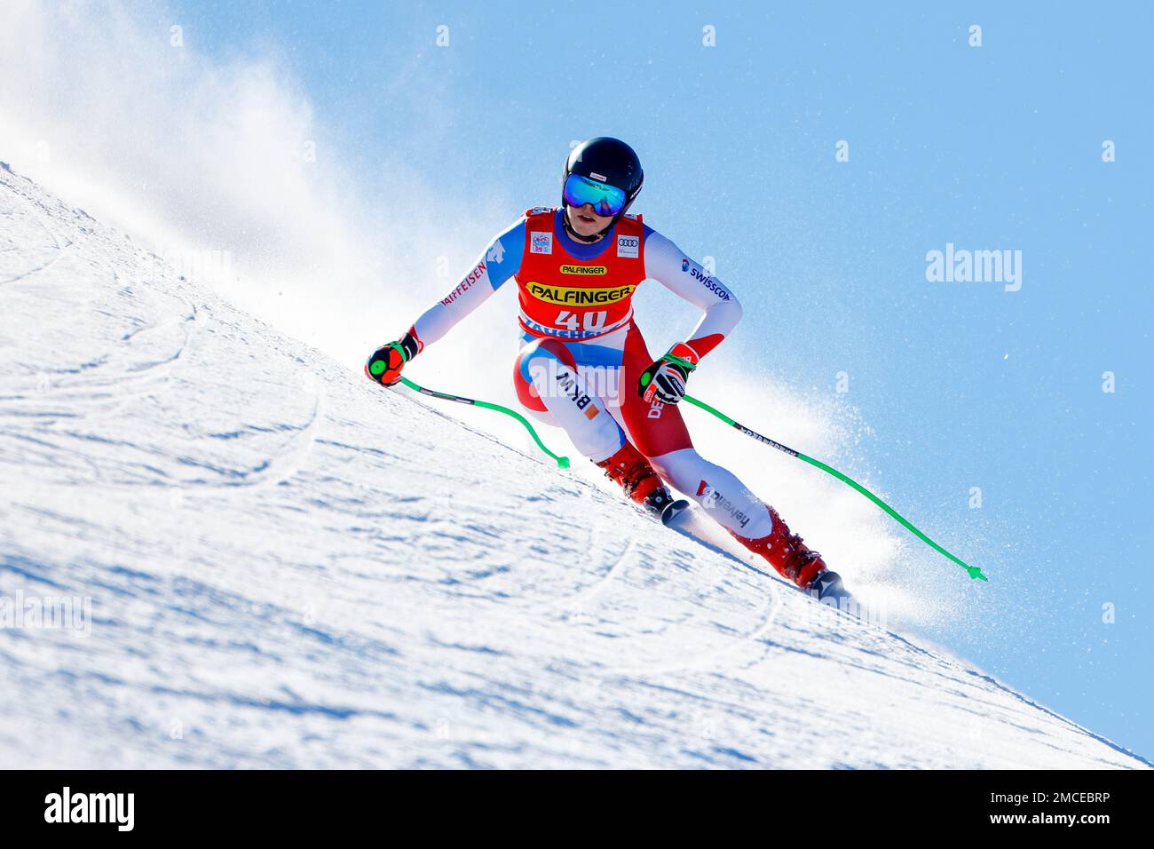 Switzerland's Stephanie Jenal speeds down the course during an alpine ...