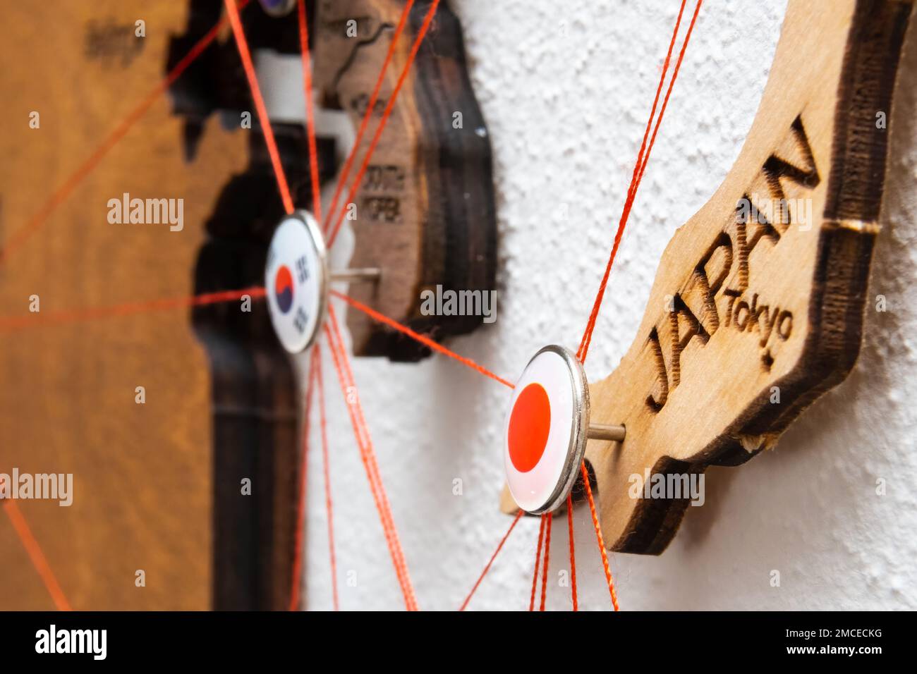 Japan flag pin map hi-res stock photography and images - Alamy