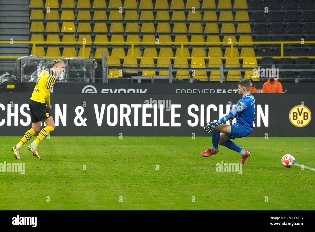 Dortmund's Erling Haaland scores the fourth goal of his team against ...
