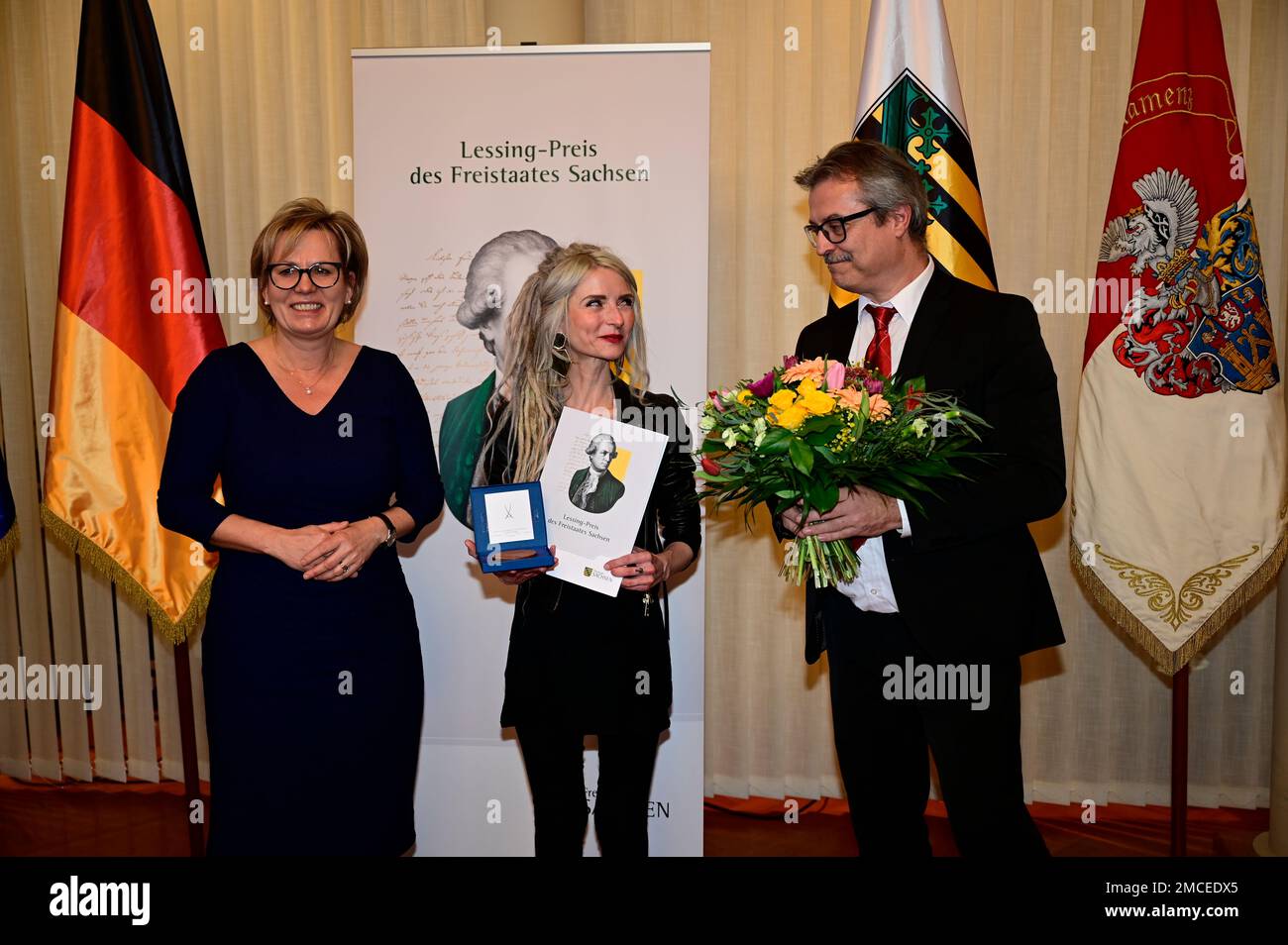 Barbara Klepsch,Sarah Lesch bei der Preisverleihung des Lessing ...