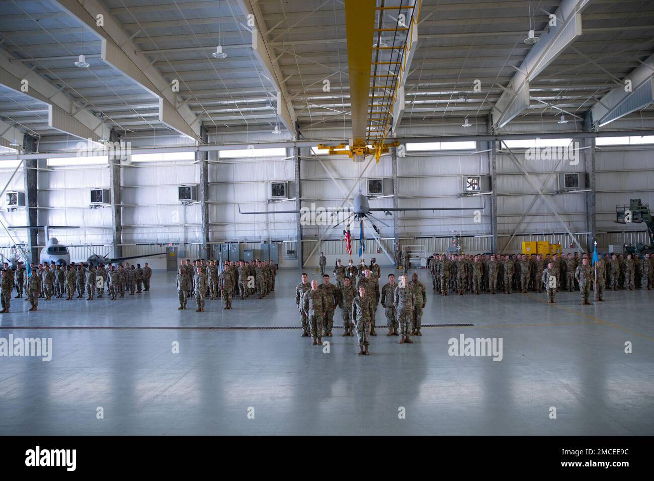 The 15th Military Intelligence Battalion stands at attention before a ...