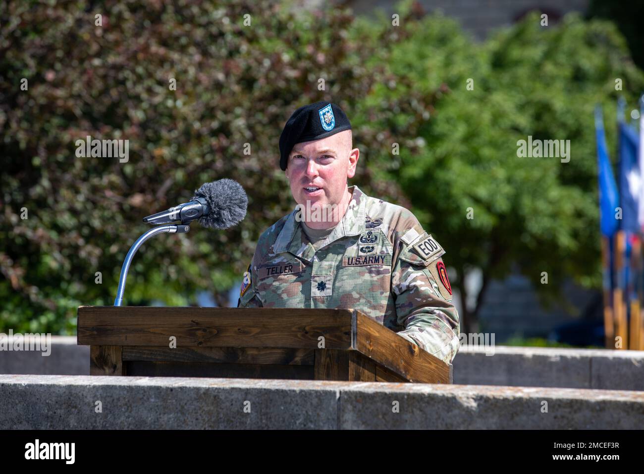 U.S. Army Lt. Col. Aaron C. Teller, outgoing commander of the 79th ...
