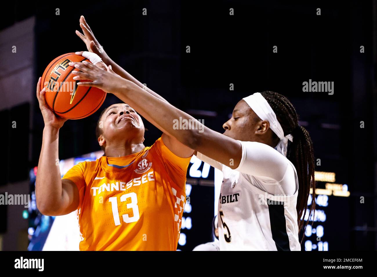 Tennessee forward Keyen Green (13) shoots as she's defended by ...