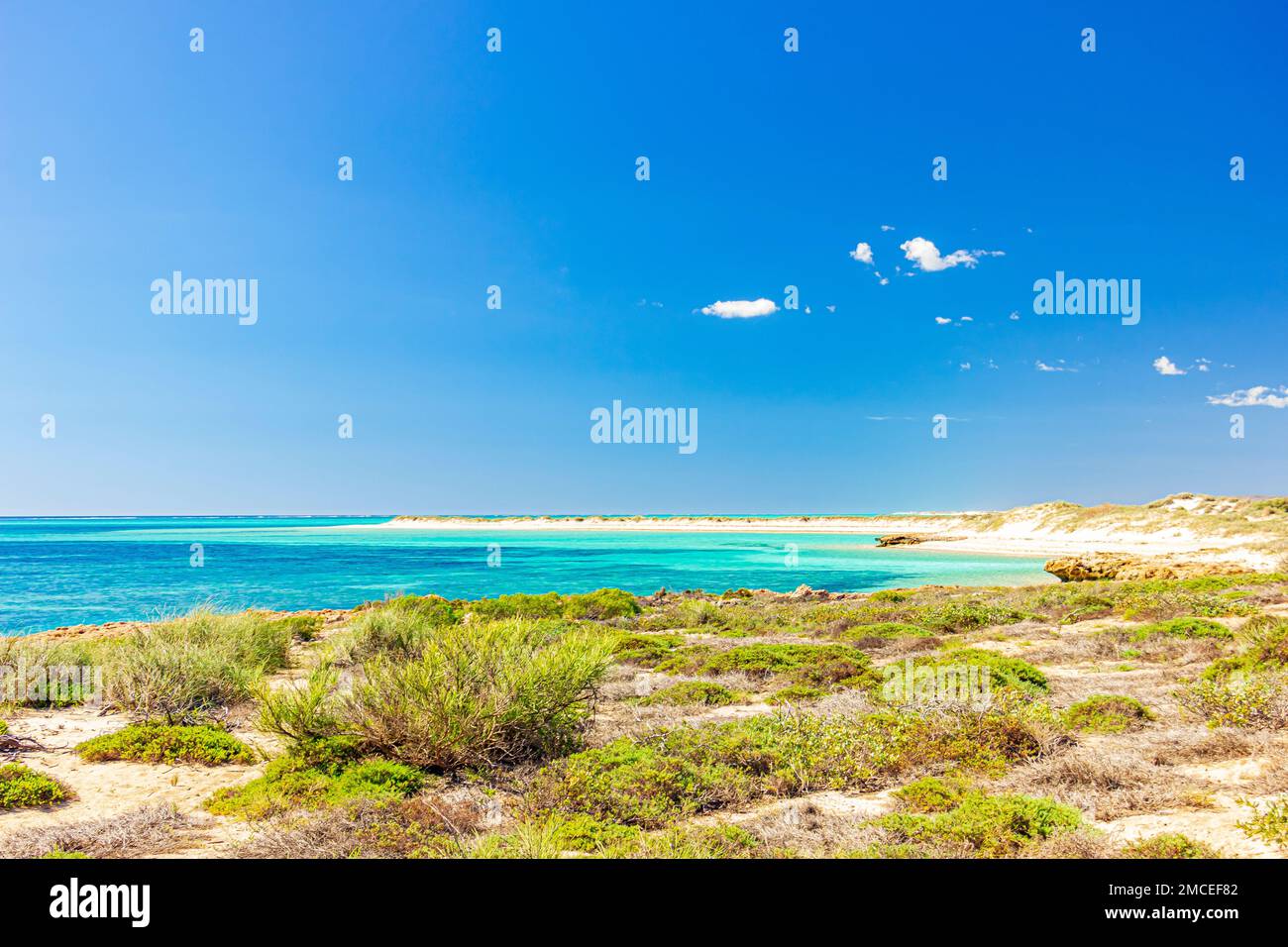Rugged and wild beach at Osprey Bay in Cape Range National Park if ...
