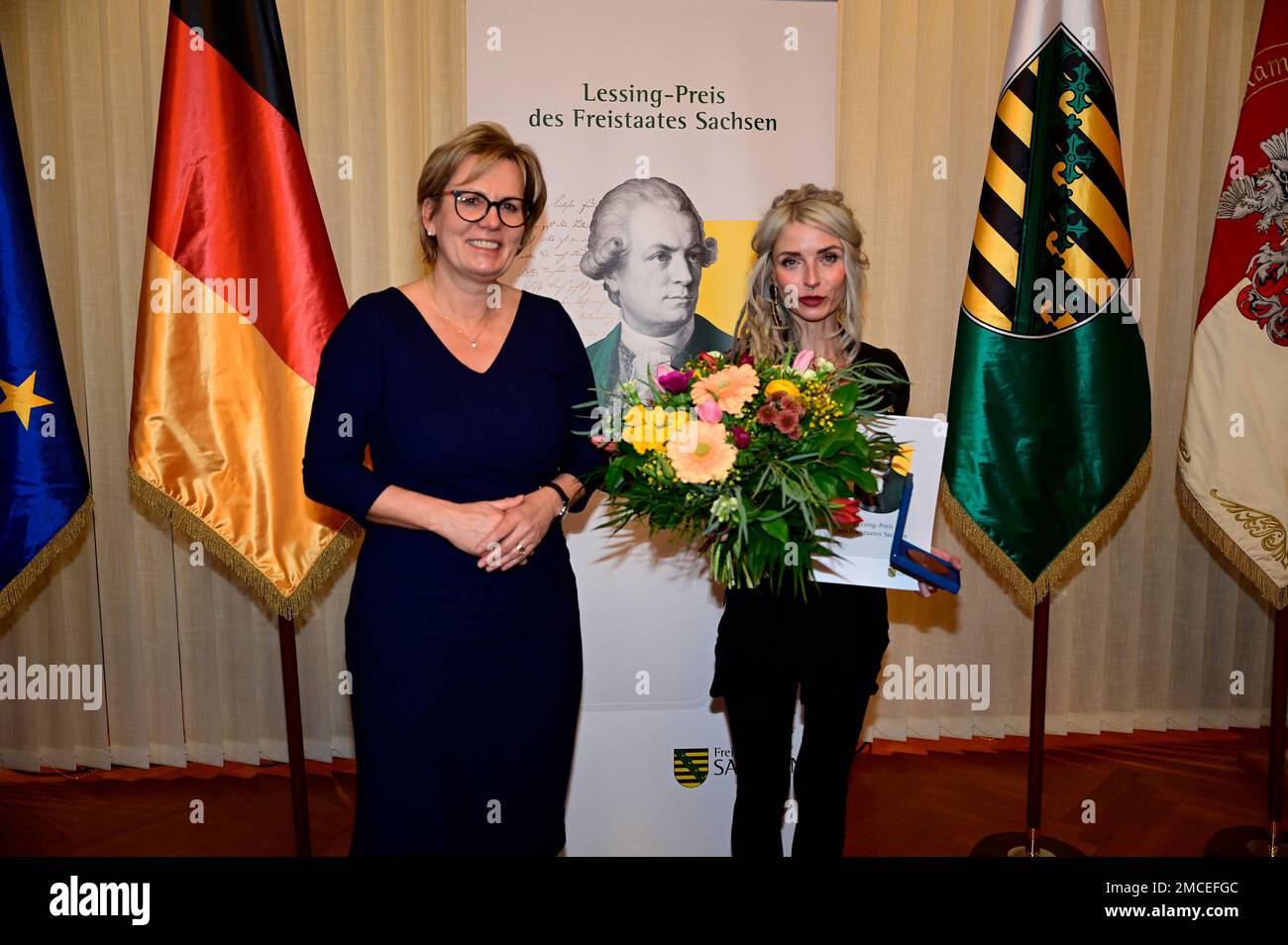 Barbara Klepsch,Sarah Lesch bei der Preisverleihung des Lessing ...