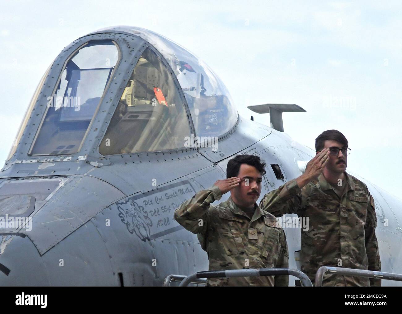 Airman 1st Class Edgar Sagastume and Staff Sgt. Daniel Heskett render ...