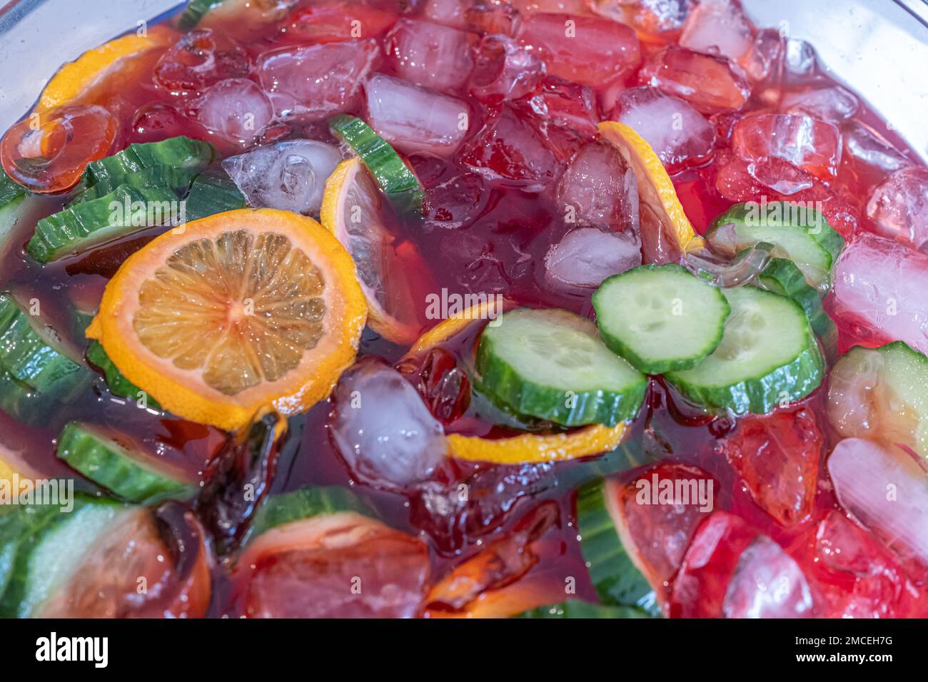 non Alcoholic fruit punch in dispenser ready to drink Stock Photo - Alamy