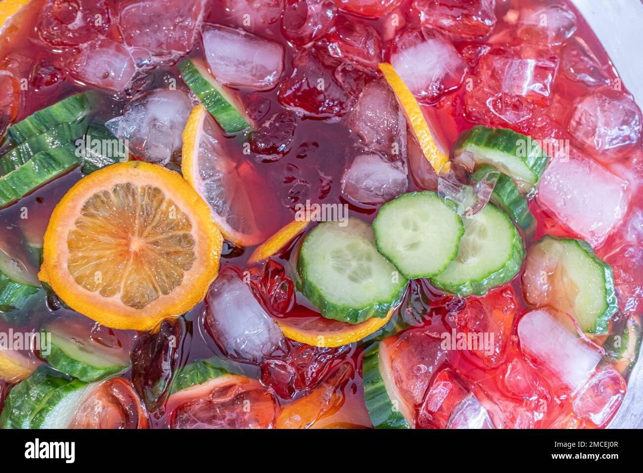 non Alcoholic fruit punch in dispenser ready to drink Stock Photo - Alamy