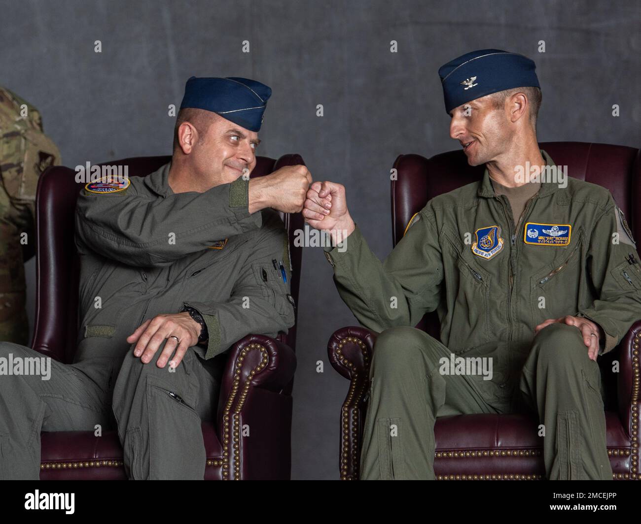 United States Air Force Col. Jesse J. Friedel, left, 35th Fighter Wing ...