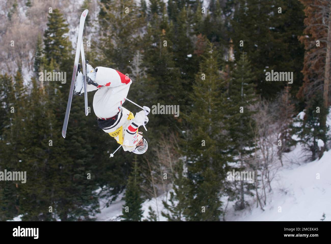 Canada's Mikael Kingsbury competes in a World Cup freestyle moguls ...