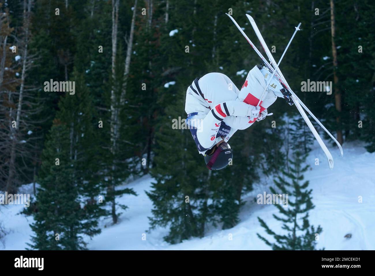 Canada's Berkley Brown competes in a World Cup freestyle moguls ...