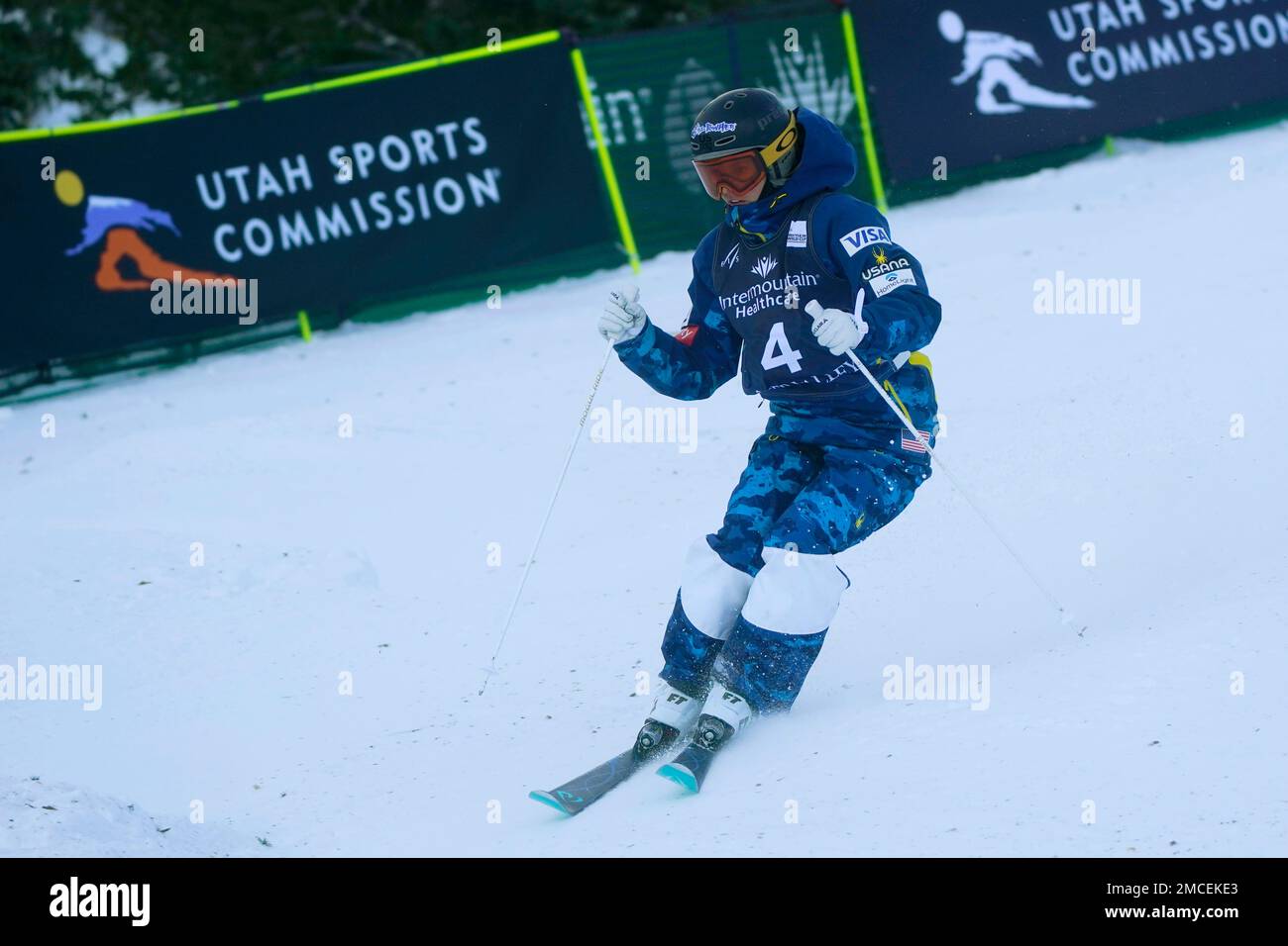 United States' Tess Johnson competes in a World Cup freestyle moguls ...