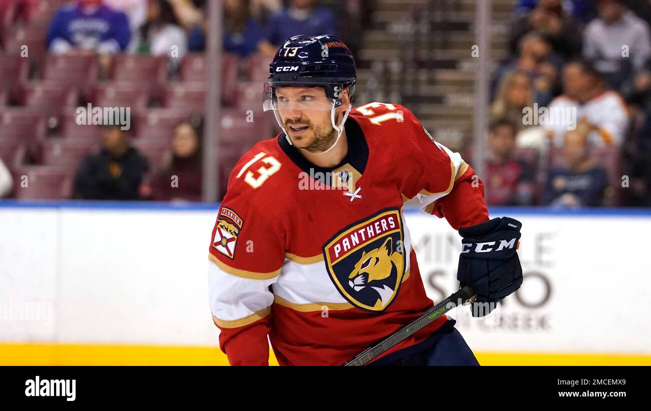 Florida Panthers center Sam Reinhart (13) skates during the first ...