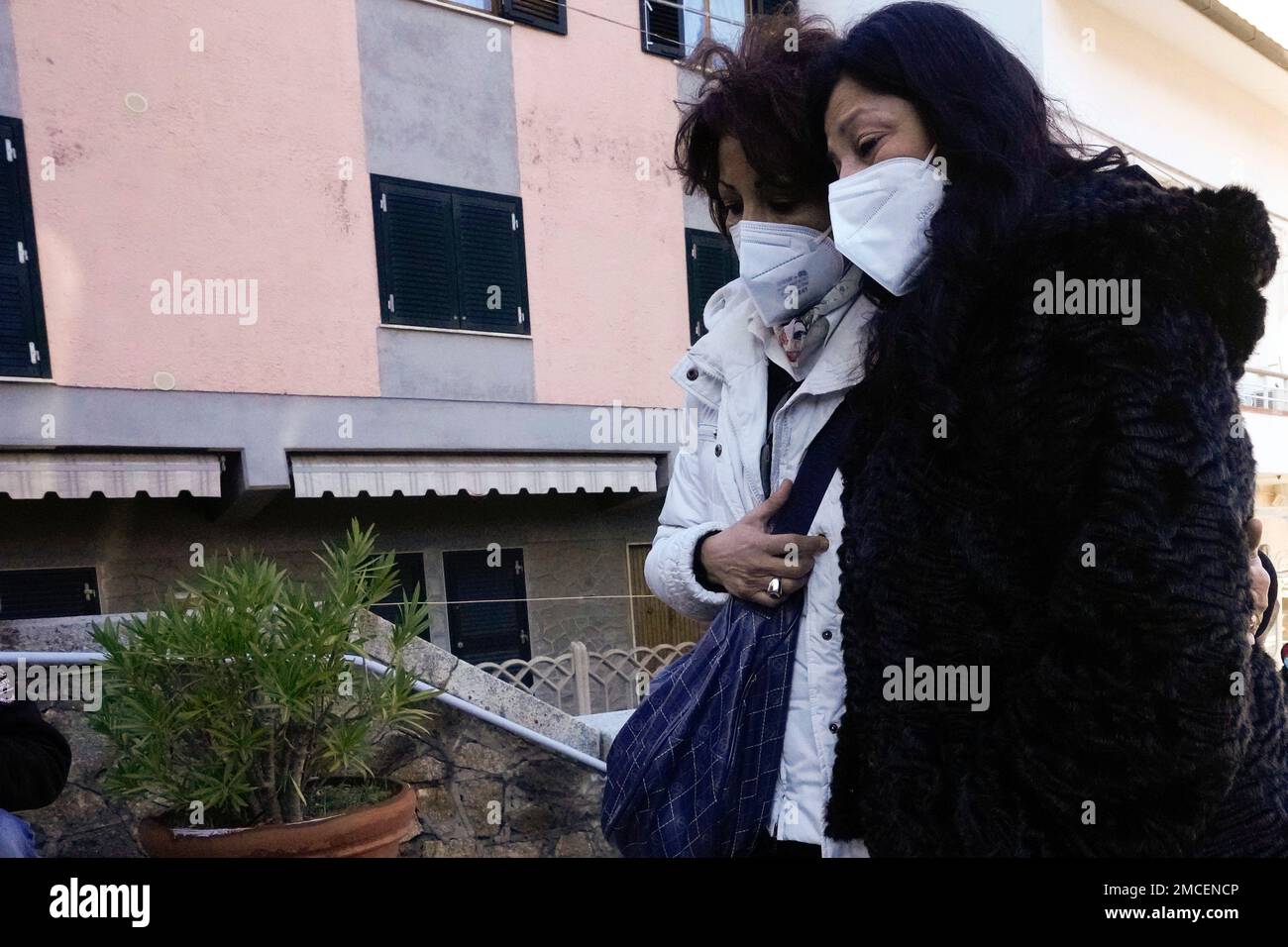 Ester Percossi, left, one of the shipwreck survivor, and Concetta Virzi ...