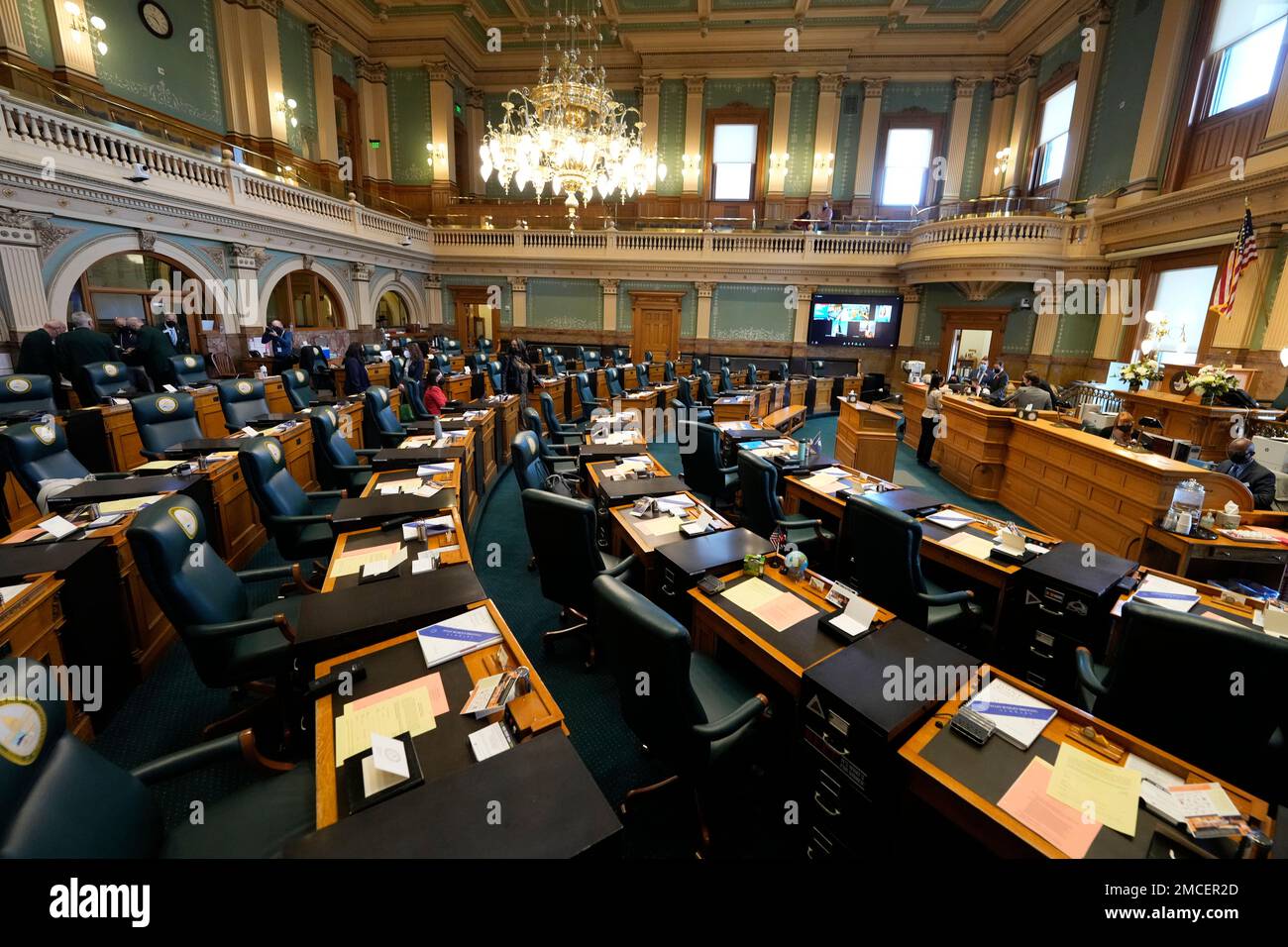 The House chamber in the Colorado State Capitol as the 2022 legislative ...