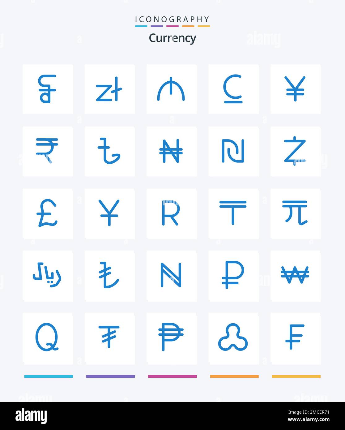 Creative Currency 25 Blue icon pack Such As yuan. yen. manat. levbrazil ...