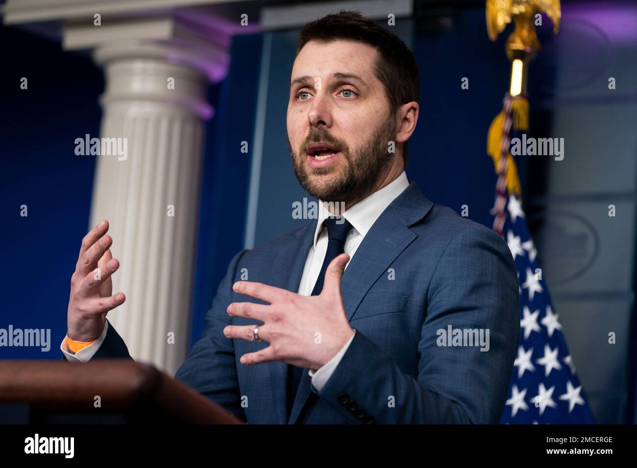 National Economic Council director Brian Deese speaks during a press ...