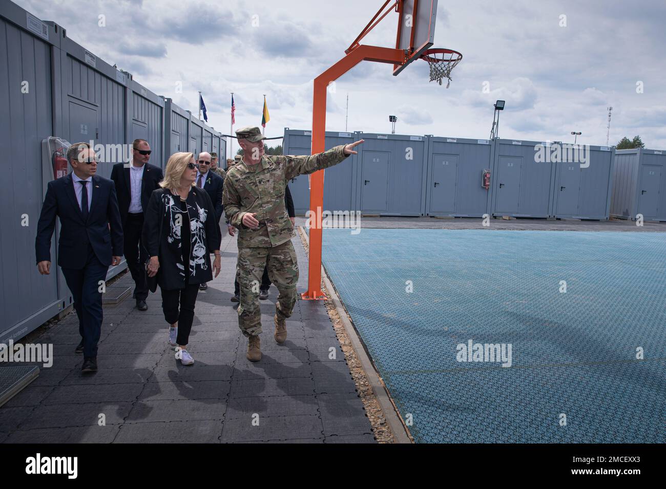 U.S. Army Command Sgt. Maj. Jason Mortensen, right, 1st Battalion, 66th ...
