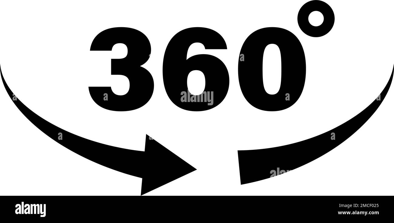 360 degree rotation silhouette icon. Editable vector Stock Vector Image ...