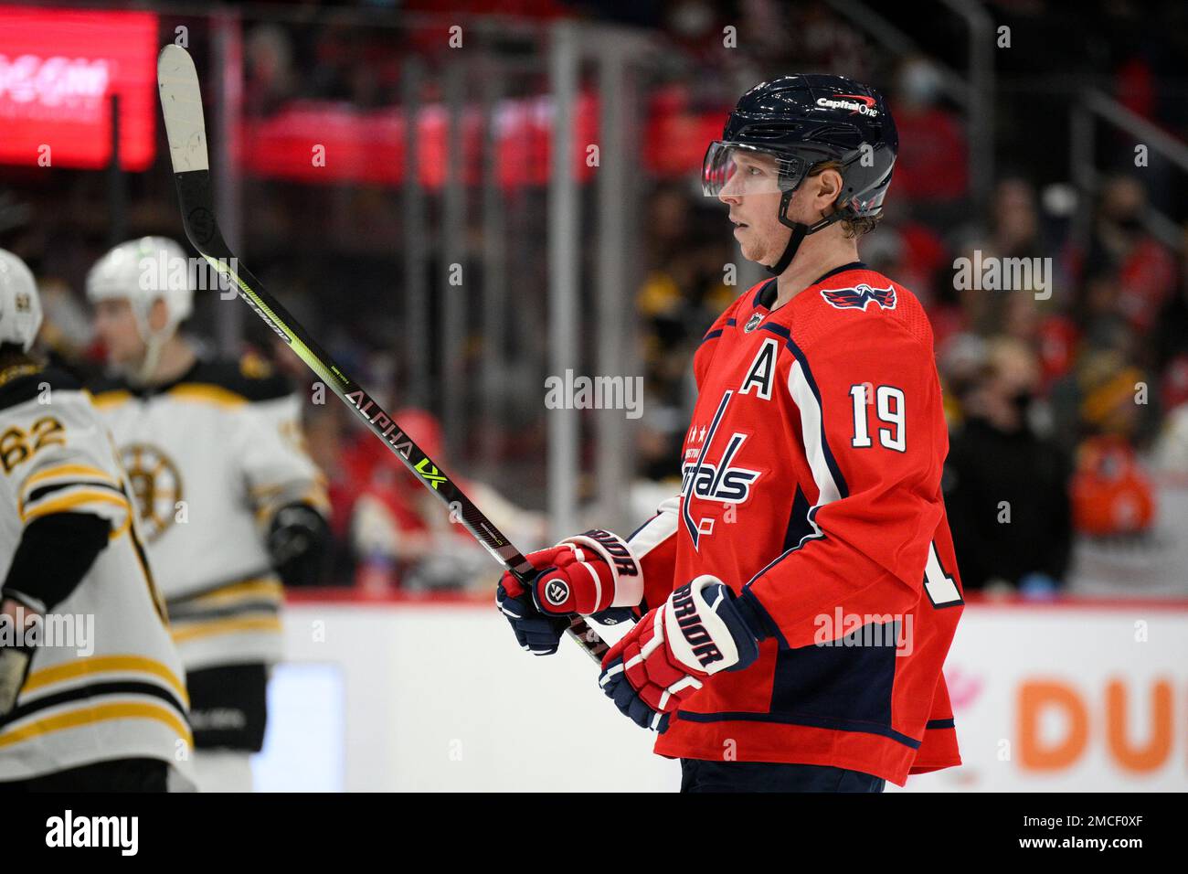 Washington Capitals center Nicklas Backstrom (19) stands on the ice ...