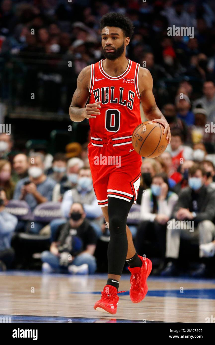 Chicago Bulls guard Mac McClung (0) dribbles the ball up court against ...