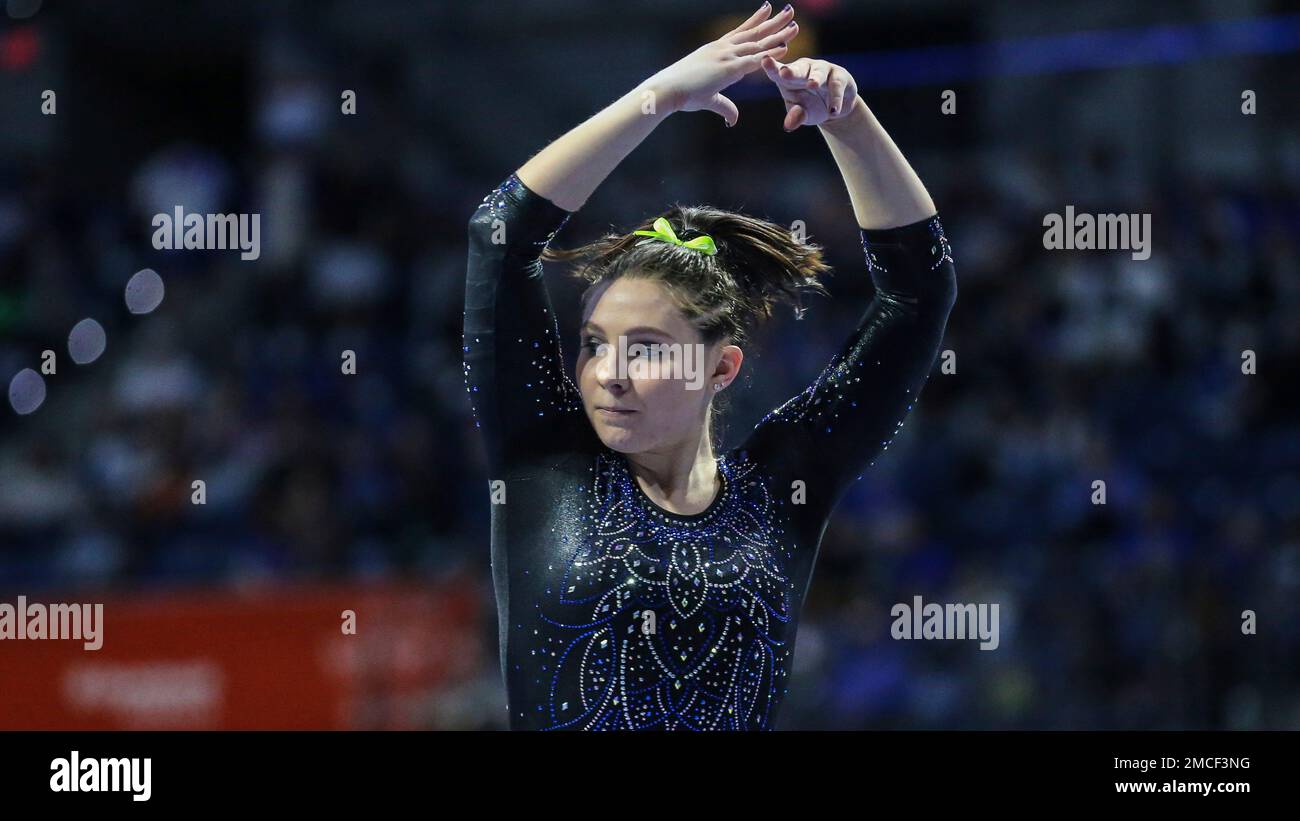 Florida's Halley Taylor competes on the balance beam during an NCAA ...