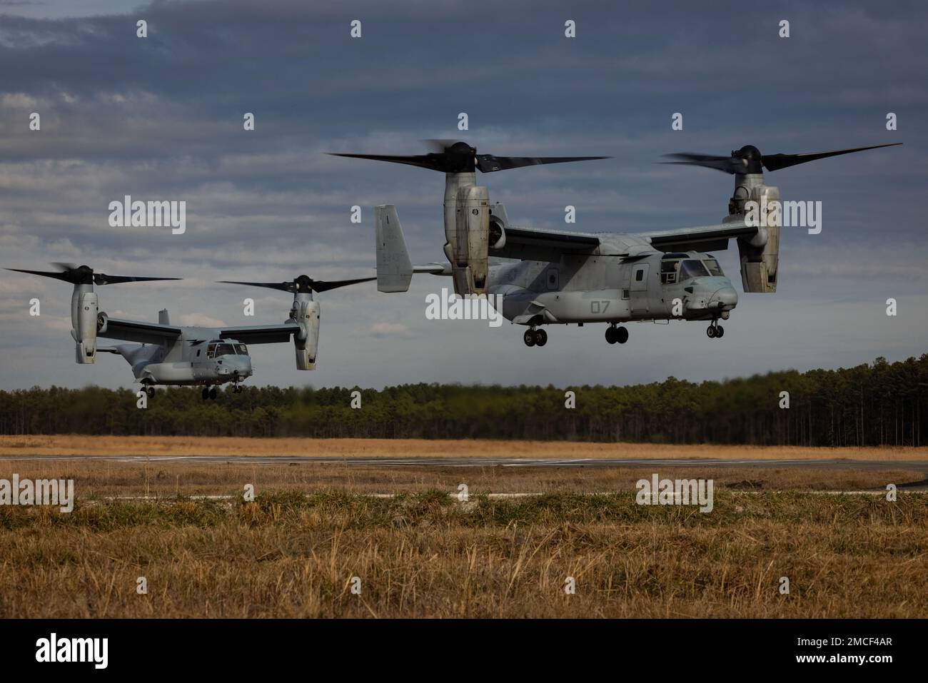 U.S. Marine Corps MV-22B Ospreys from Marine Medium Tiltrotor Squadron ...