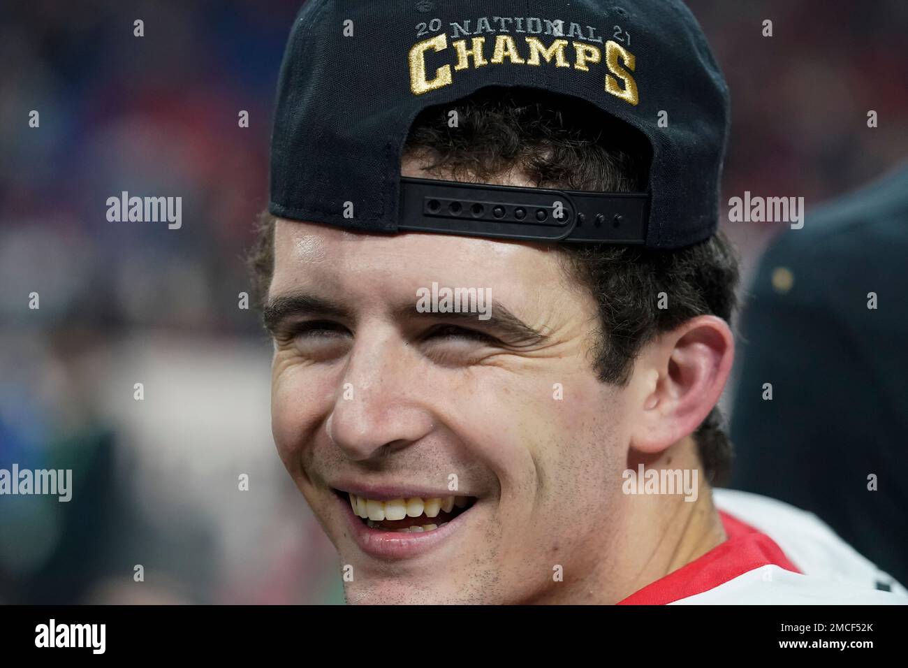 Georgia's Stetson Bennett celebrates after the College Football Playoff ...