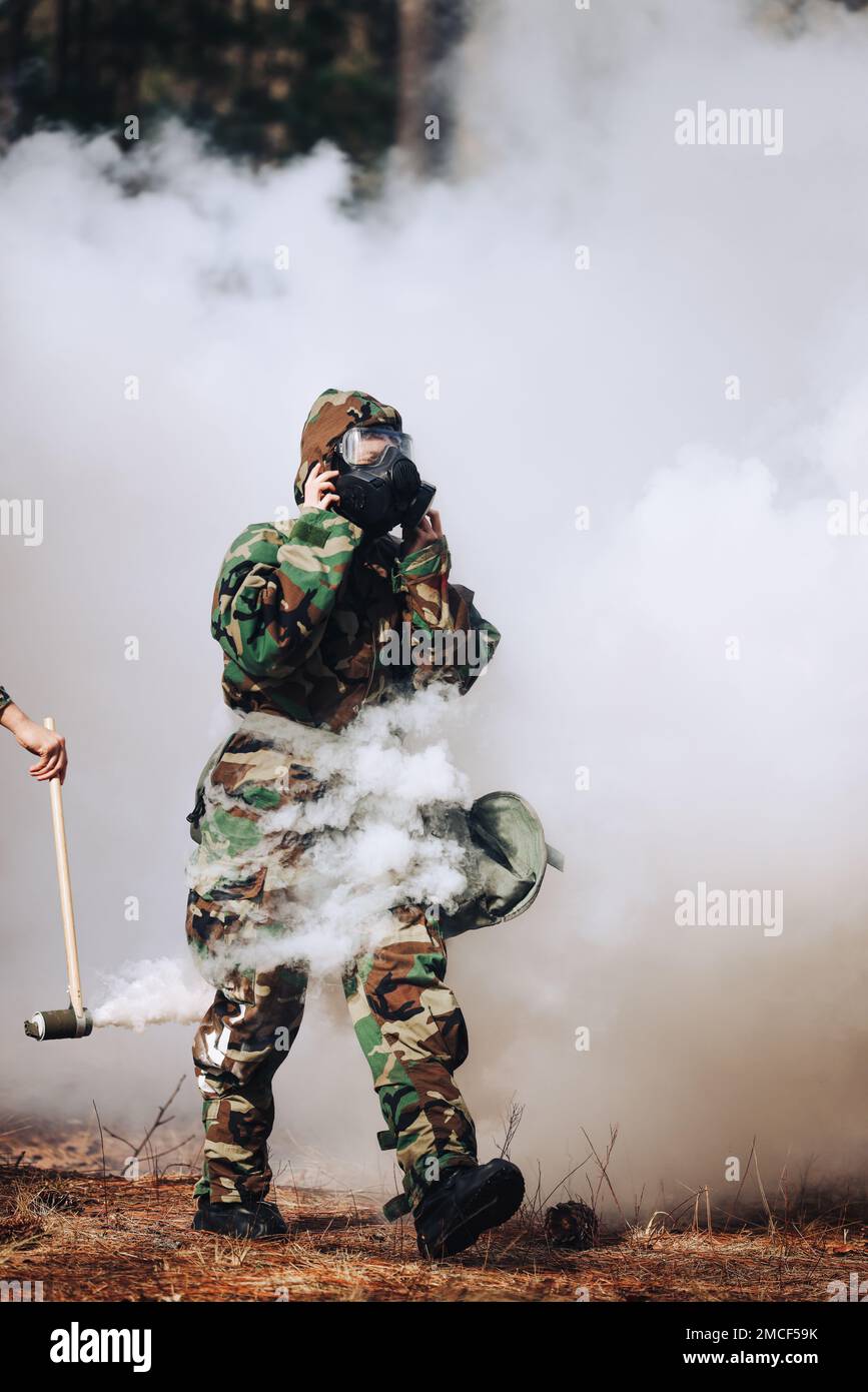 A U.S. Marine with Division Training Company 2d Marine Division, gets ...