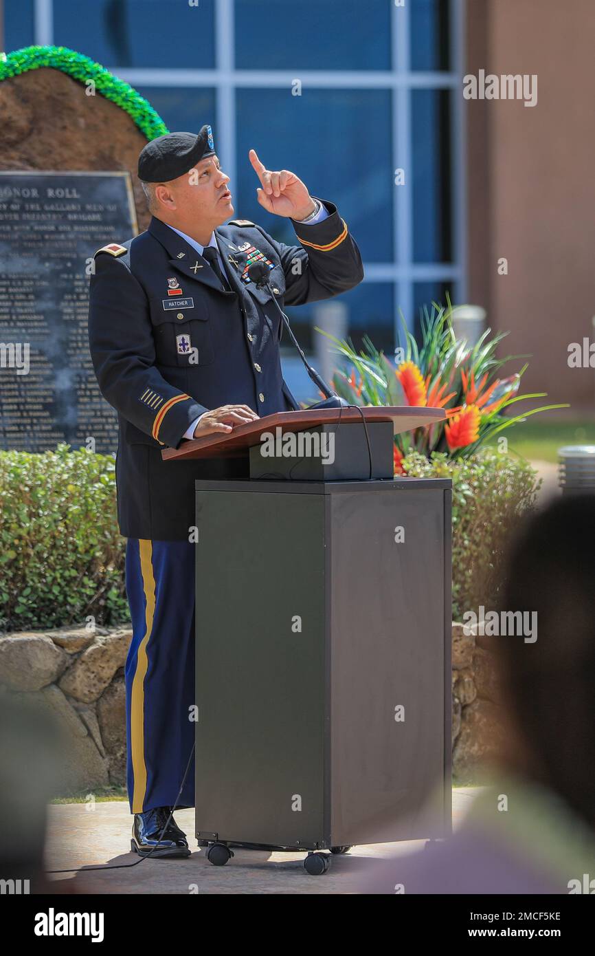 Hawaii Army National Guard Col. David R. Hatcher II, commander of the ...