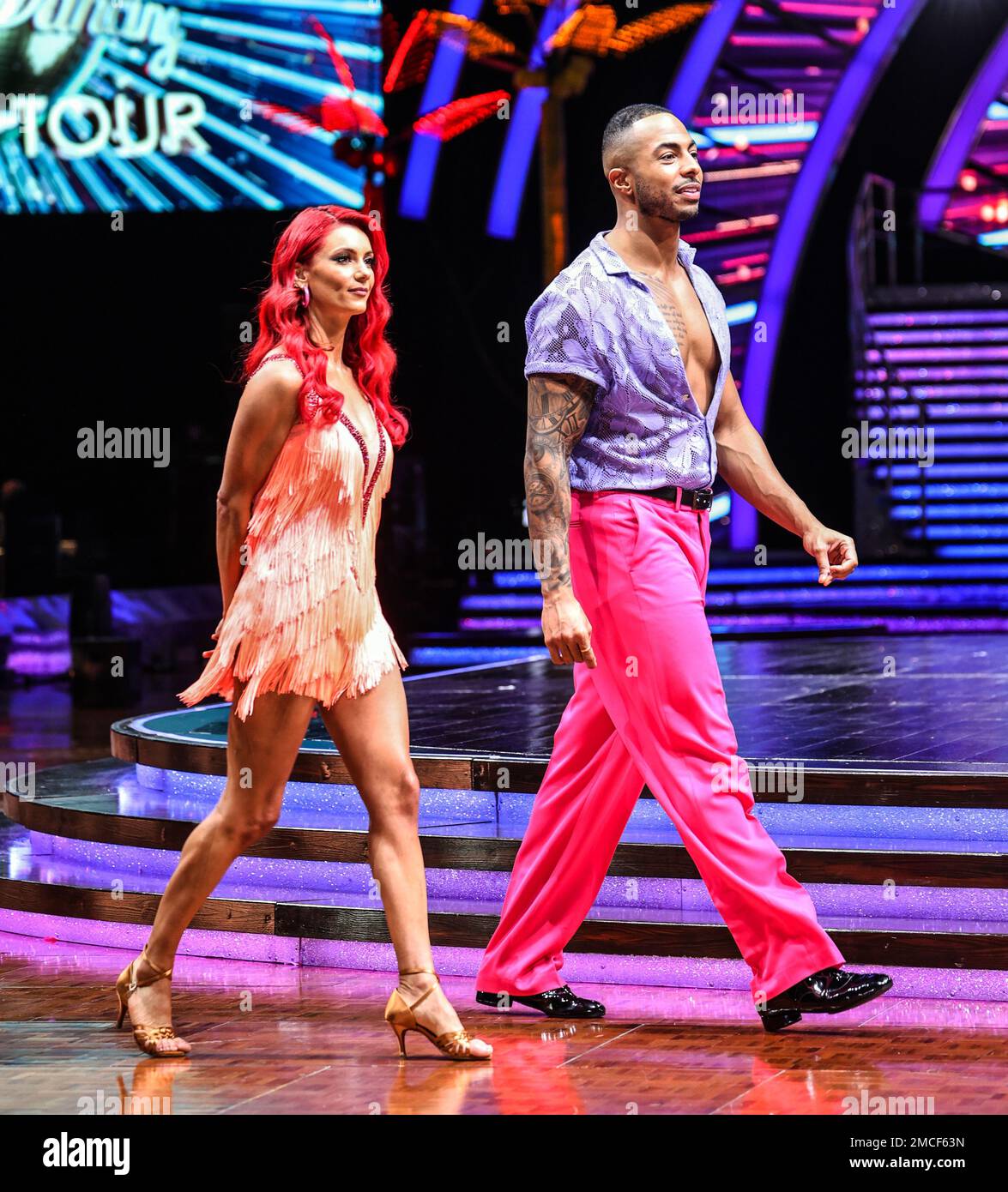 Birmingham, UK. 19th Jan, 2023. Dianne Buswell and Tyler West seen ...
