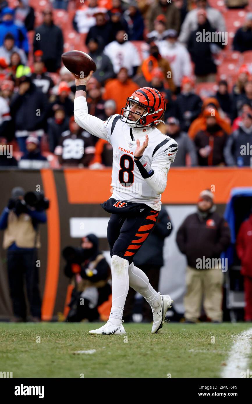Cincinnati Bengals quarterback Brandon Allen (8) throws a pass during ...