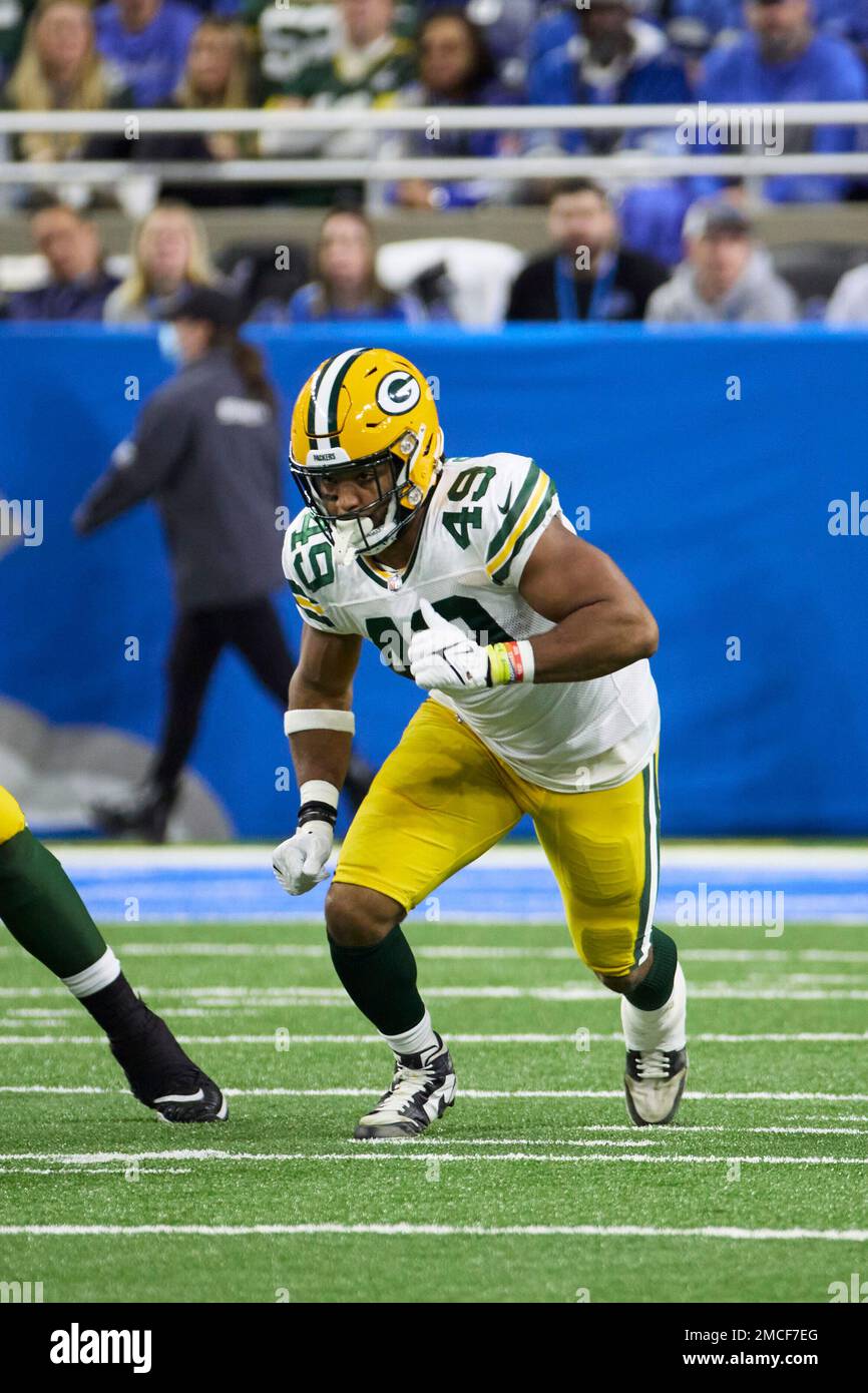 Green Bay Packers tight end Dominique Dafney (49) runs a route against the Detroit Lions during ...